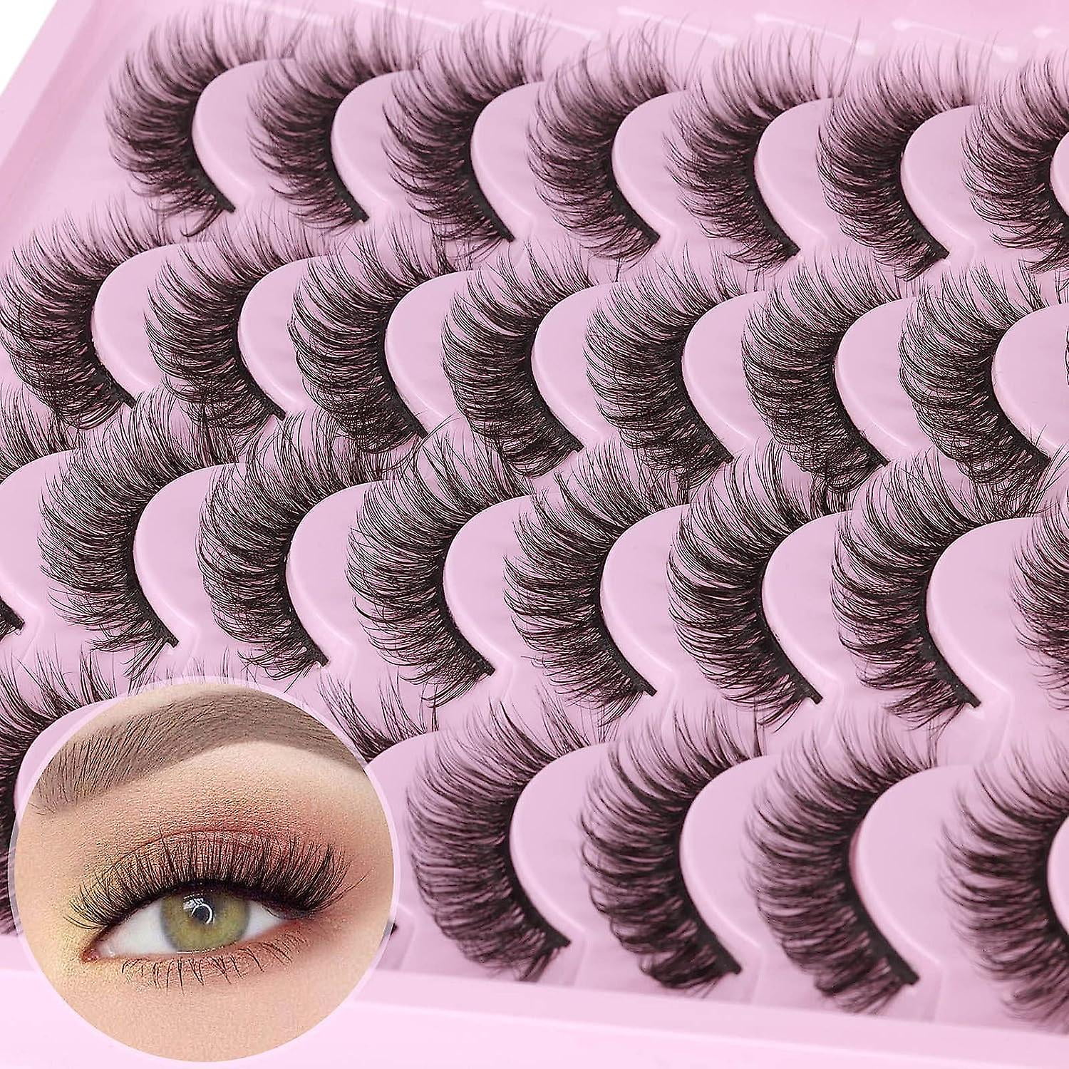 Lei Song Russian Strip Lashes Cat Eye Natural Look False Eyelashes D ...