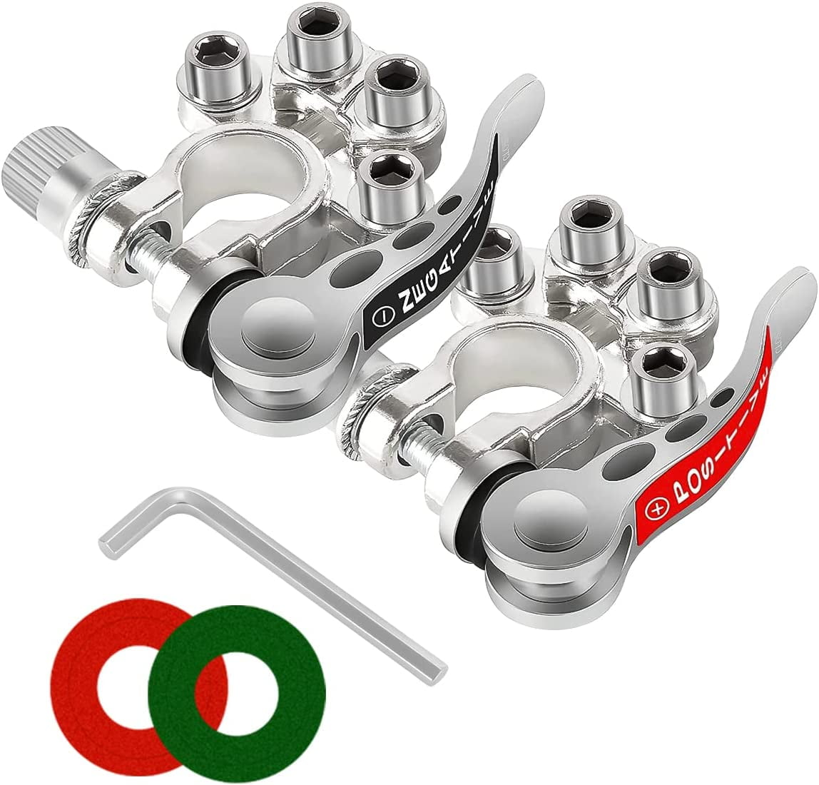 Lei Song Silver - 1 Car Battery Terminal Connector, 2 Pcs 4-Way Quick ...