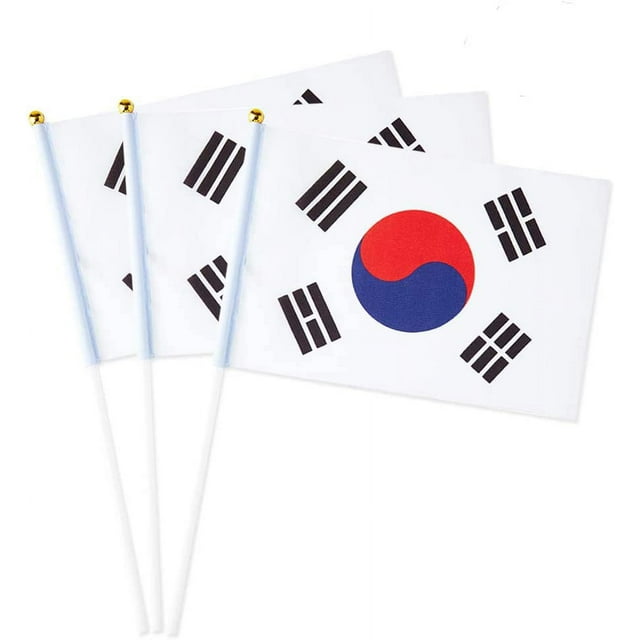 Lei Song South Korea Flag Korean Small Stick Mini Hand Held Flags ...