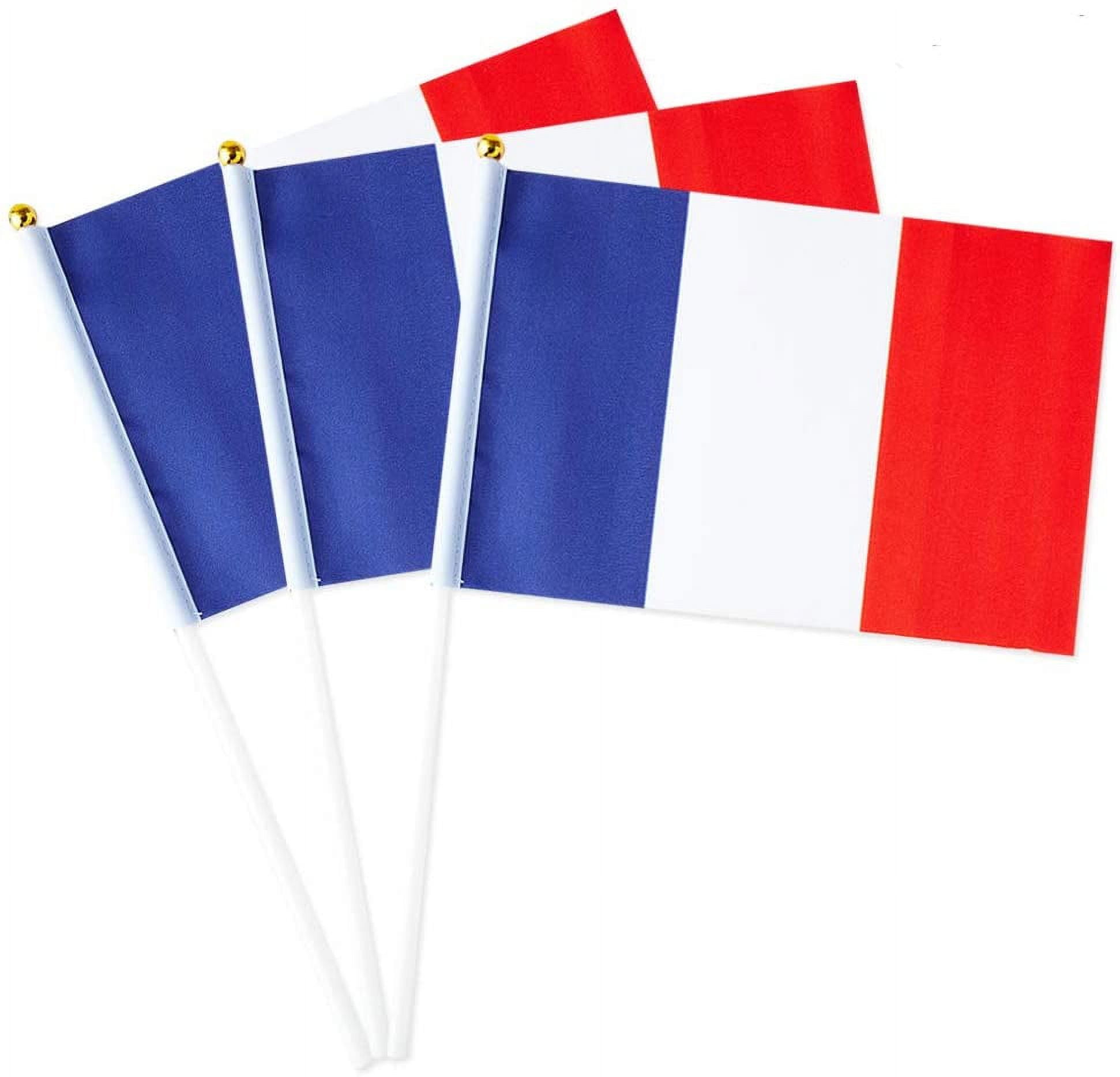 Lei Song UEFA EURO France Flag French Small Stick Mini Hand Held Flags ...