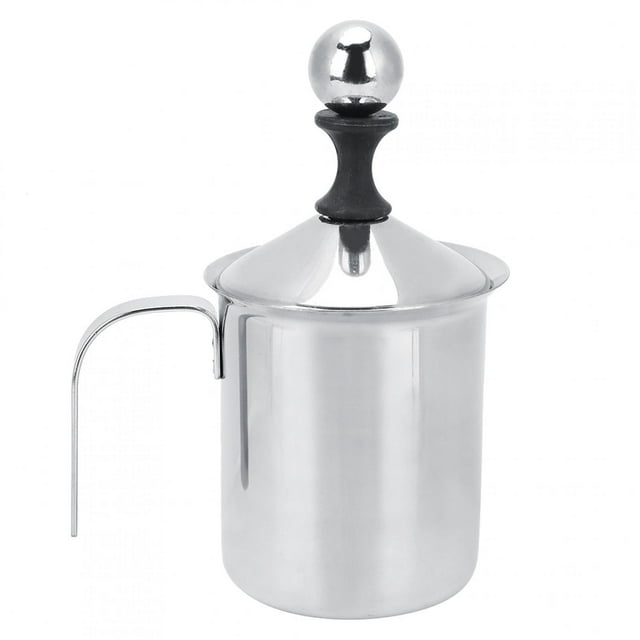 LeiKong Manual Milk Frother, 400ML Stainless Steel Handheld Milk Foamer Double Mesh Foam Mixer ...