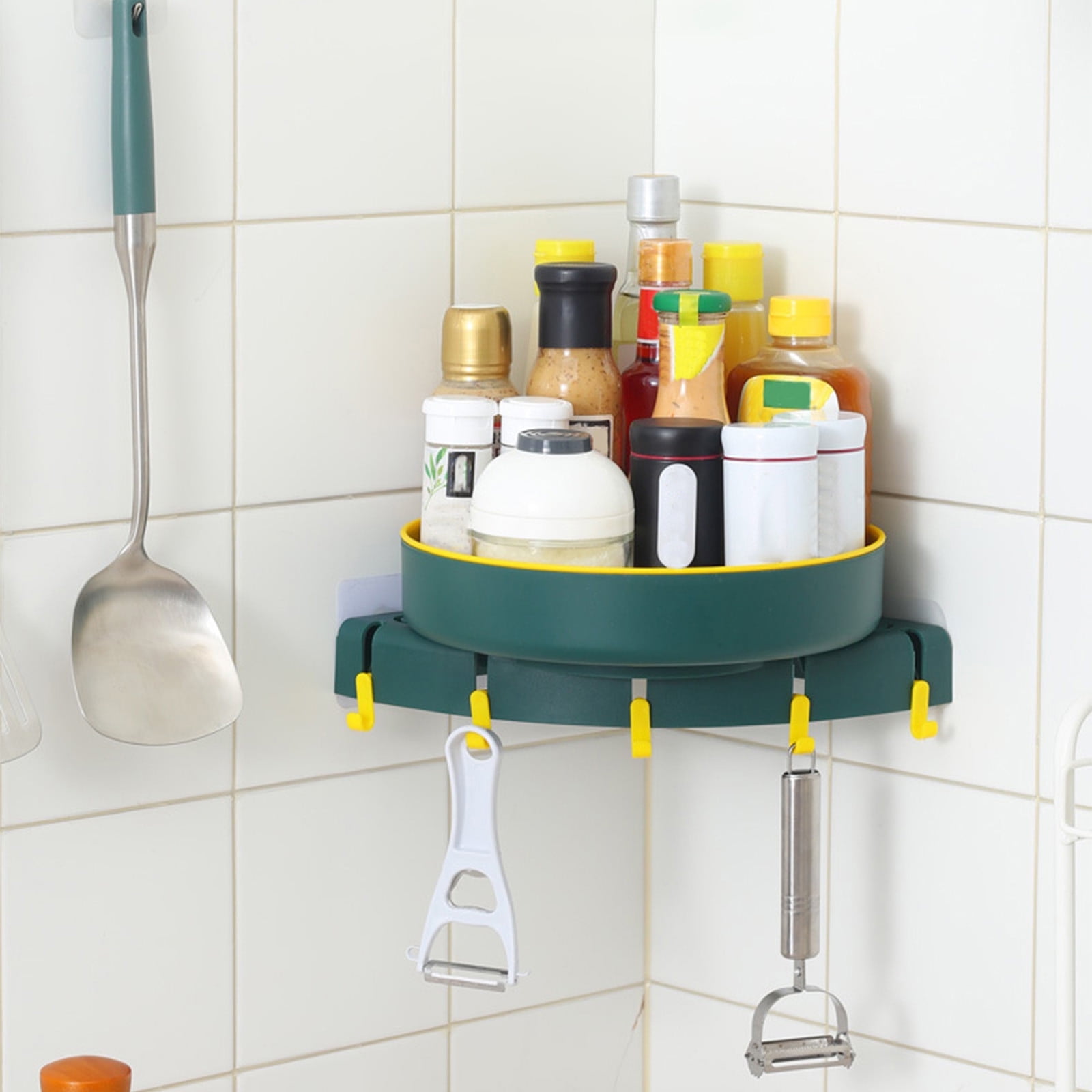 LeiKong Utensil Round Rotating Turntable Organizer Container Bins Wall ...