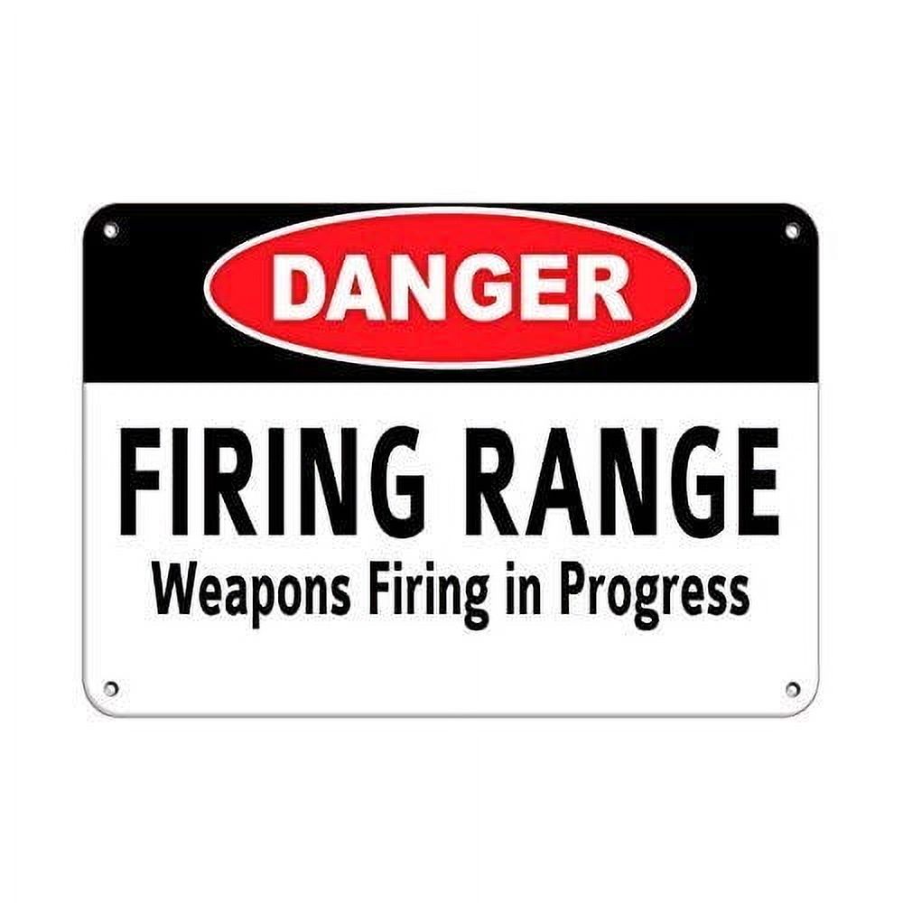 Leiacikl22 Aluminum Metal Sign Danger Firing Range Weapons Firing in ...