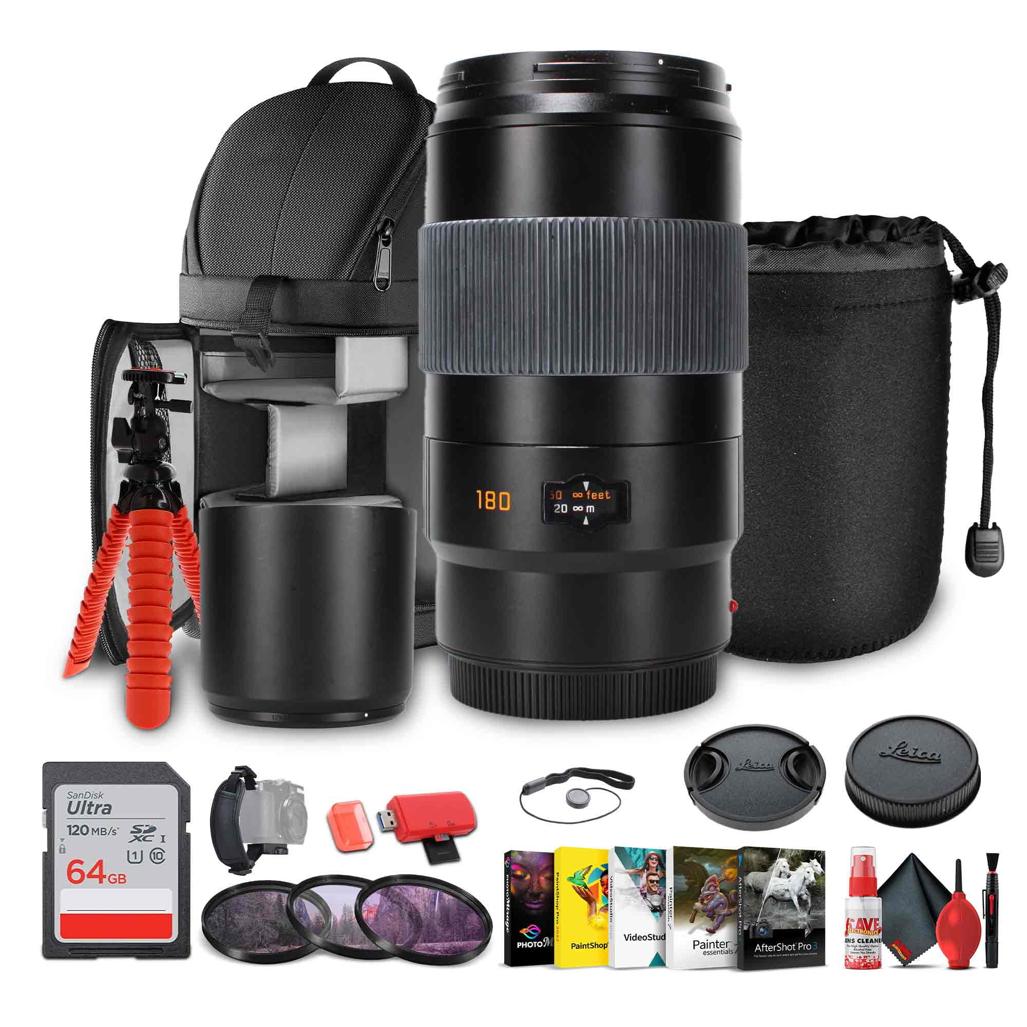 Leica APO-Tele-Elmar-S 180mm f/3.5 Lens + Sling Backpack + Photography ...