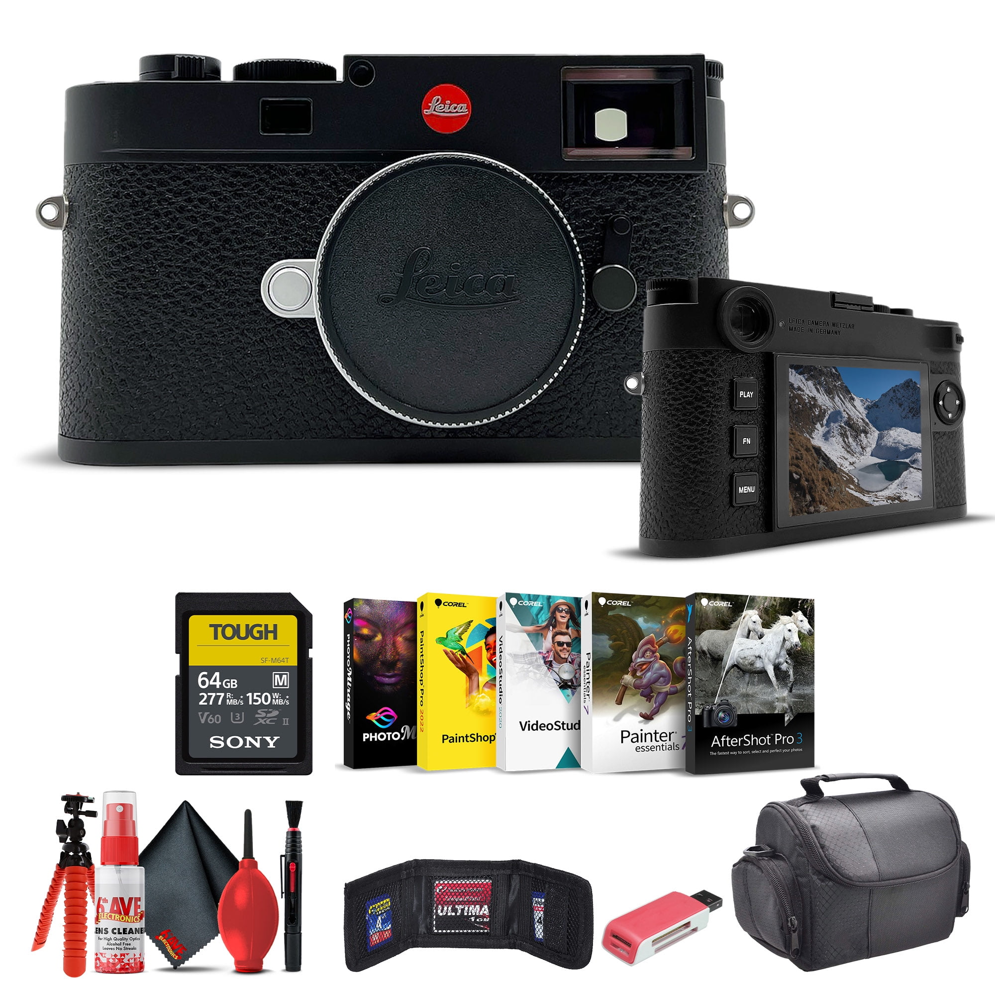 Leica M11 Rangefinder Camera (Black) (20200) + 64GB Memory Card + Corel ...