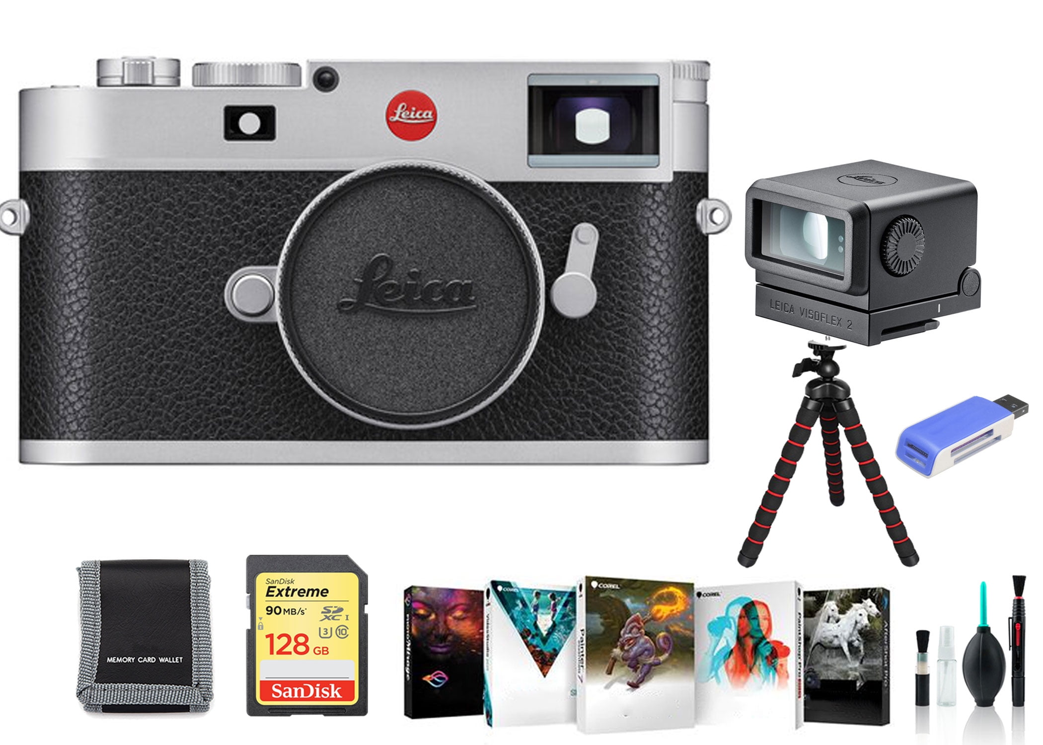 Leica M11 Rangefinder Camera Silver 20201 And Leica Visoflex 2