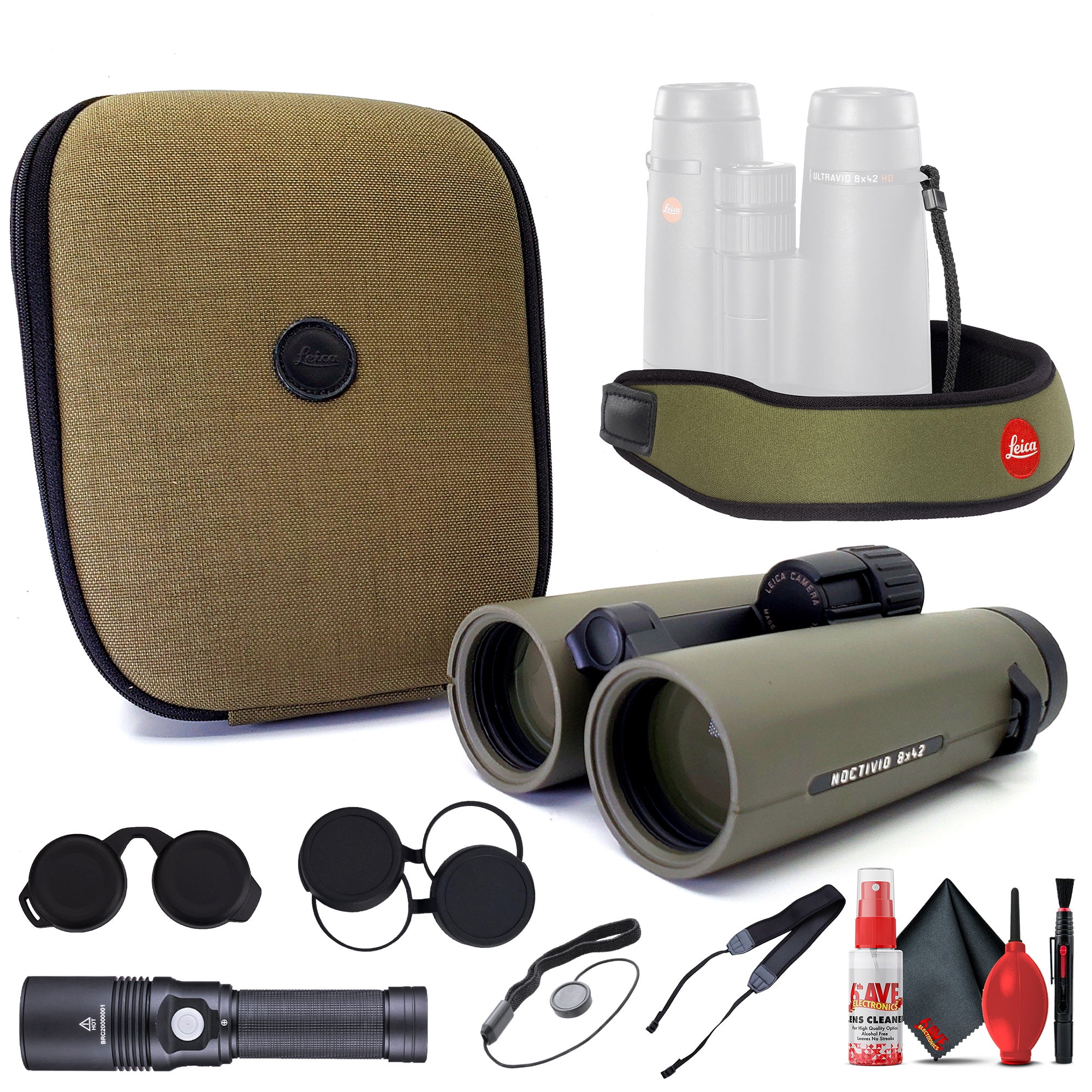 Leica Noctivid 8x42 Green Binocular 40386 + Padded Backpack ...