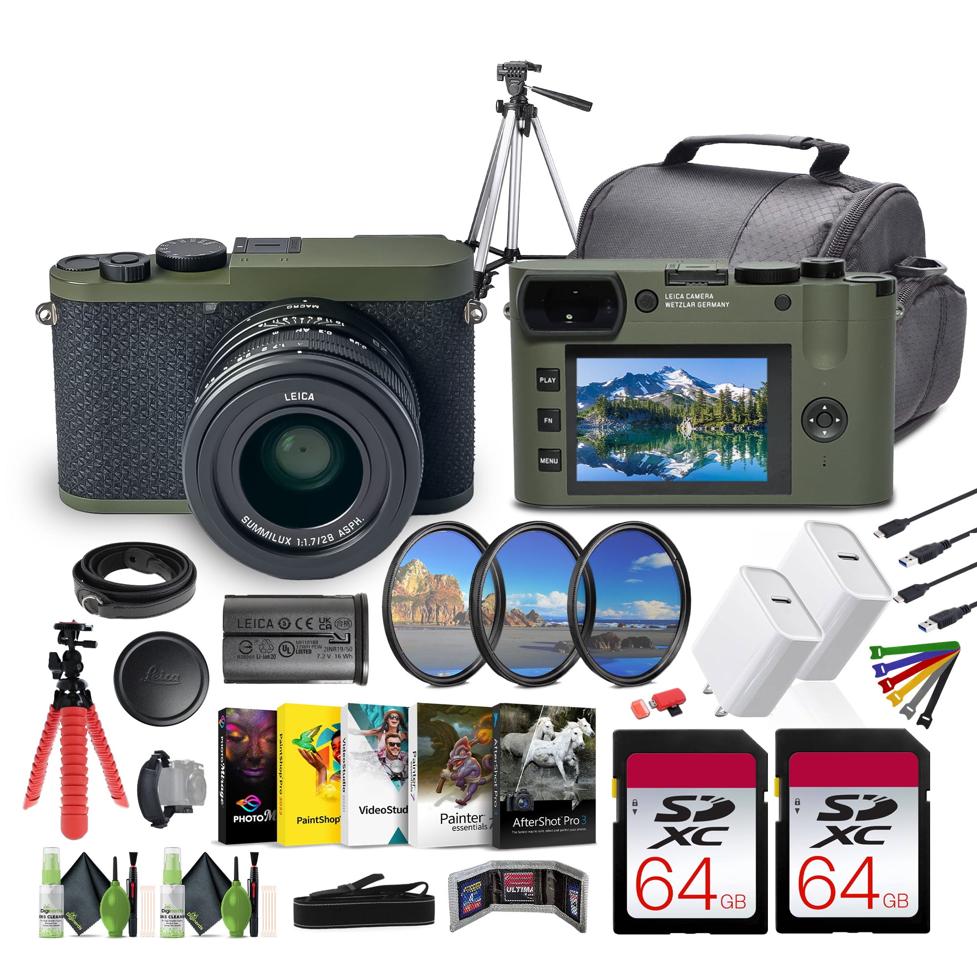Leica Q2 Reporter Edition Digital Camera with memory card camera case ...