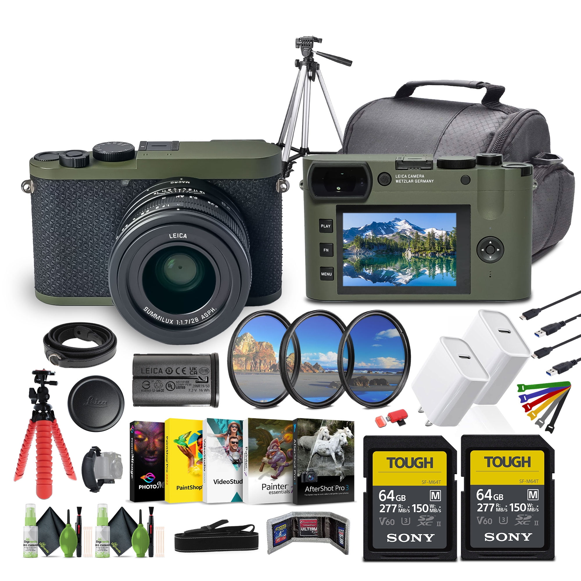 Leica Q2 Reporter Edition Digital Camera with memory card camera case ...