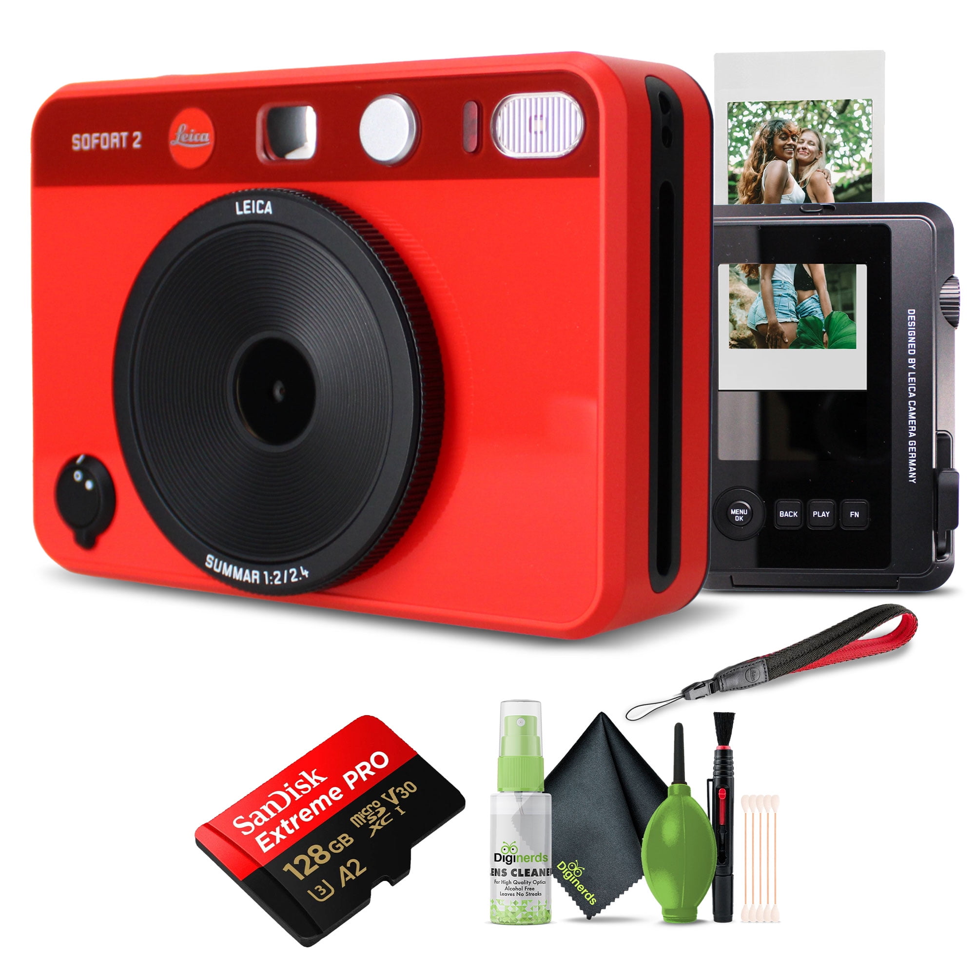 Leica Sofort 2 Hybrid Instant Photo Film and Digital Camera (Red ...