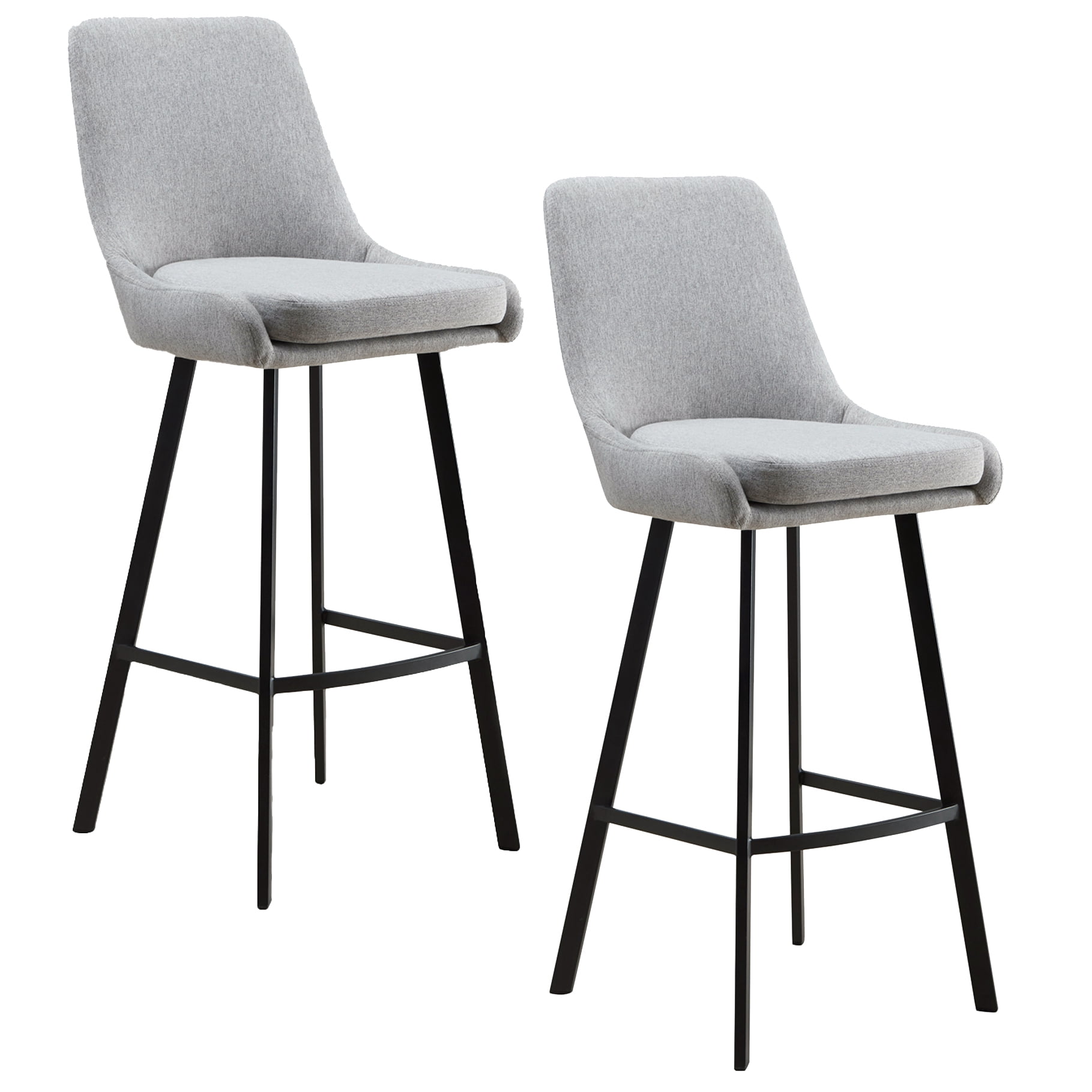 Leick Home 10145-BLGL Upholstered Back Bar Stool Height with Steel Base ...