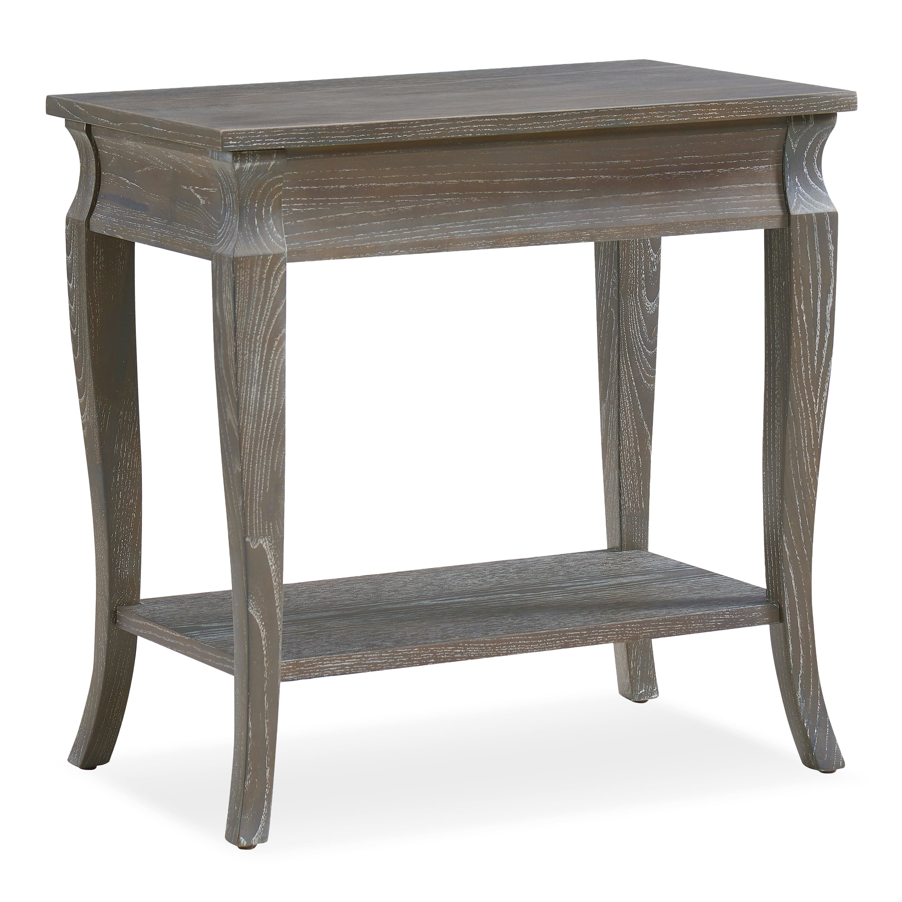 Leick Home 11605-GW Luna Narrow Side Table with Shelf, Gray Wash ...