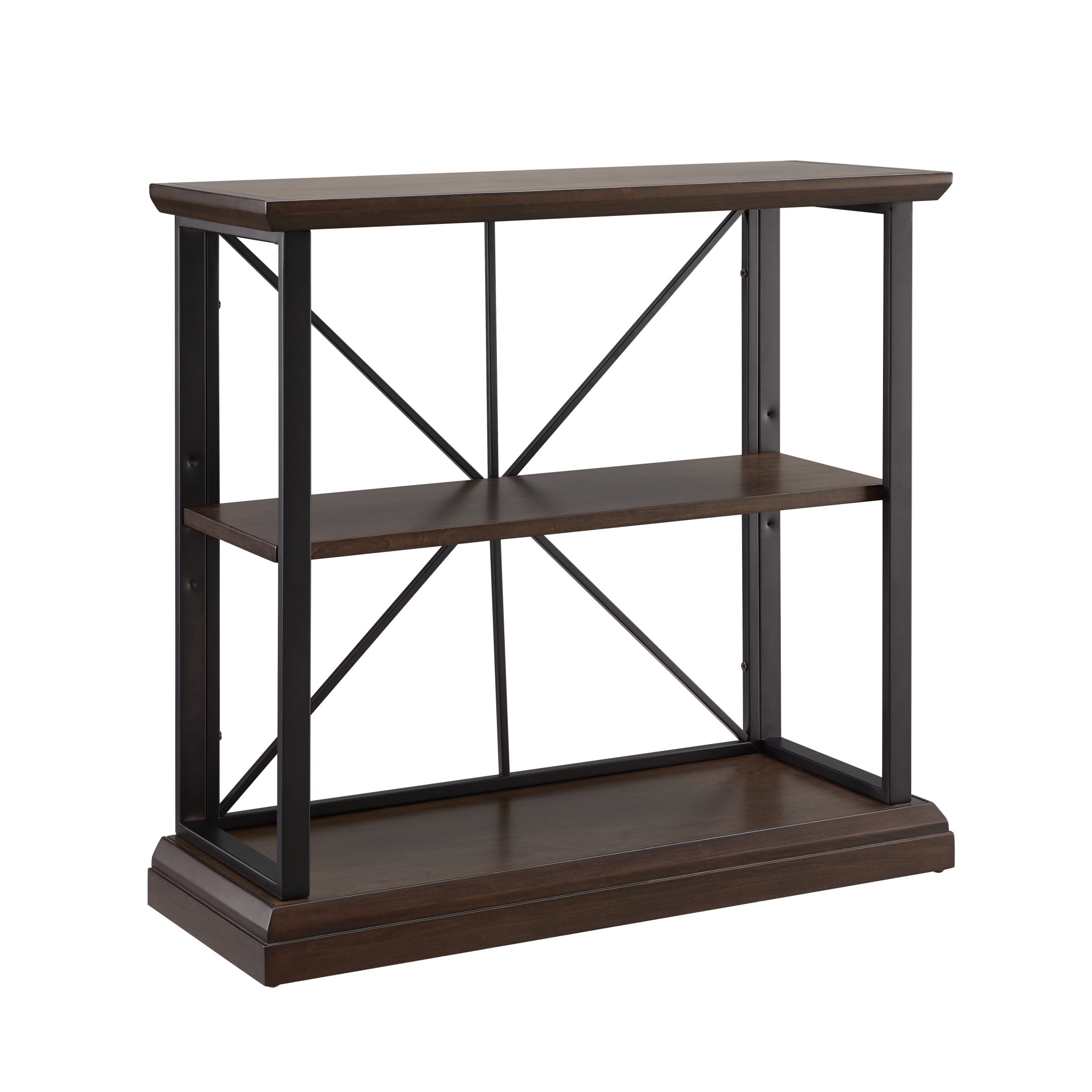 Leick Home 11832-DEMB Finnick Mixed Metal and Wood Adjustable Bookshelf ...