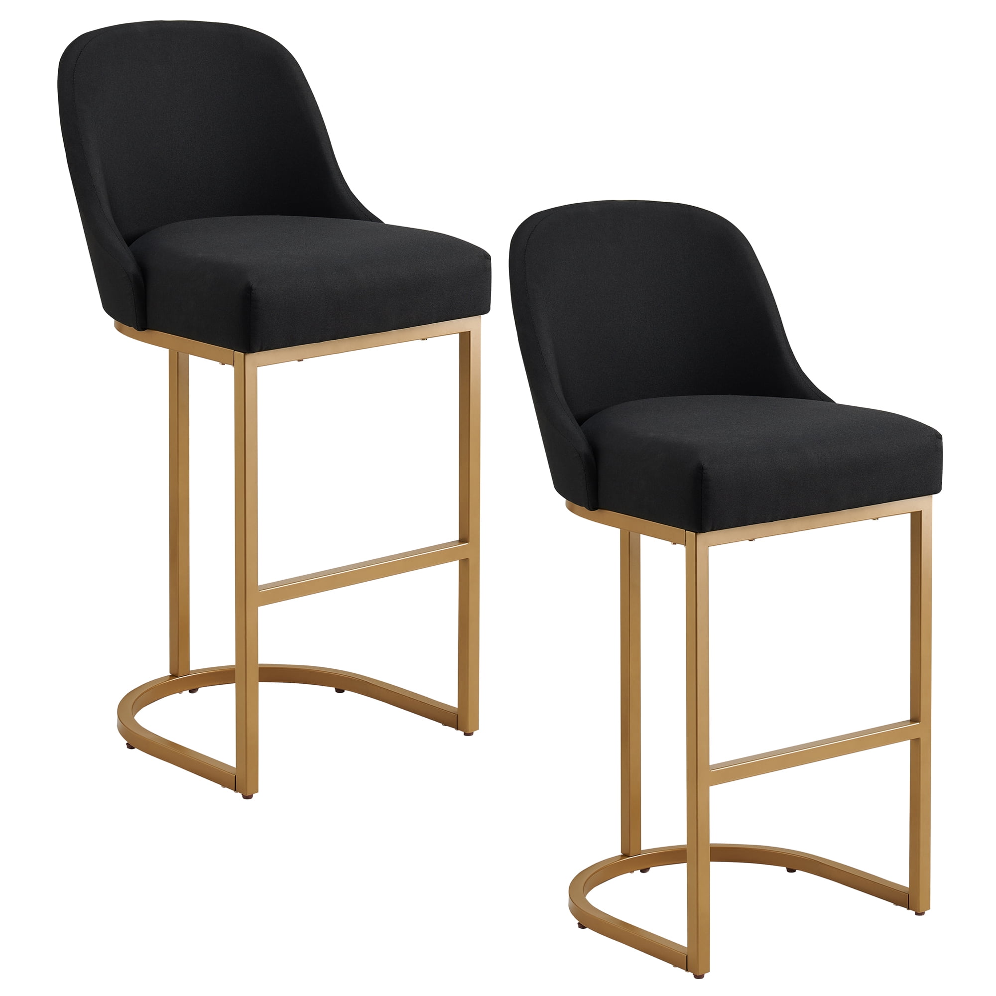 Leick Home 214510 Barrelback Bar Stool with Metal Base, Set of 2, for ...