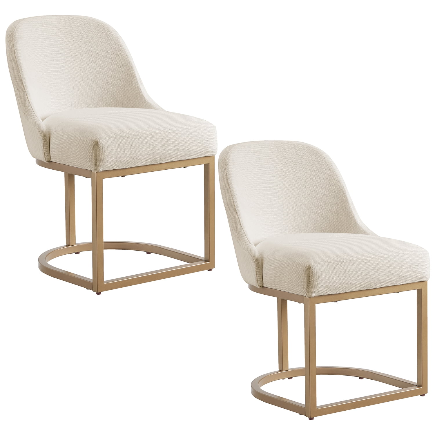 Leick Home Set of 2 Barrel Back Dining Chairs with Metal Base - Walmart.com