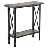 Leick Home X Design Mixed Wood and Metal Hall Console in Smoke Gray ...