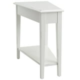 Leick Home Haven Ridge Wood Wedge End Table with Shelf, Farmhouse White ...