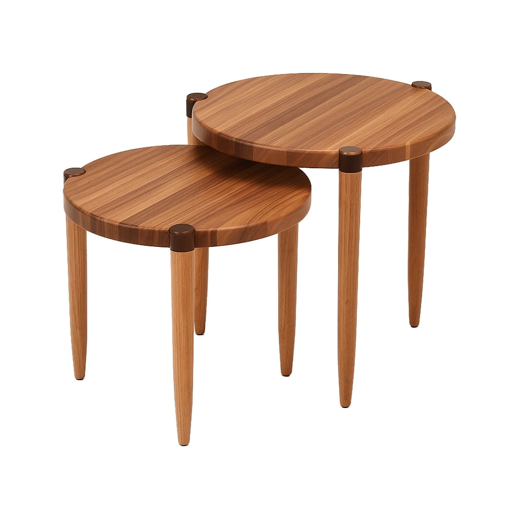 Leick Home Redonda Bay Side Tables 2 Pack, Natural Jequitiba - Walmart.com
