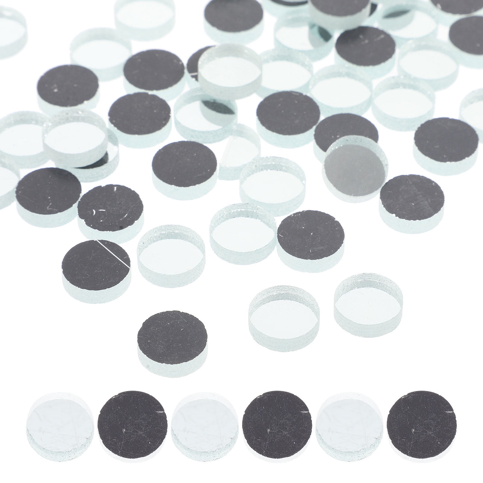 Leifggao 1 Pack of Round Shape Mirror Mosaic Tiles Mini Glass Mirrors ...