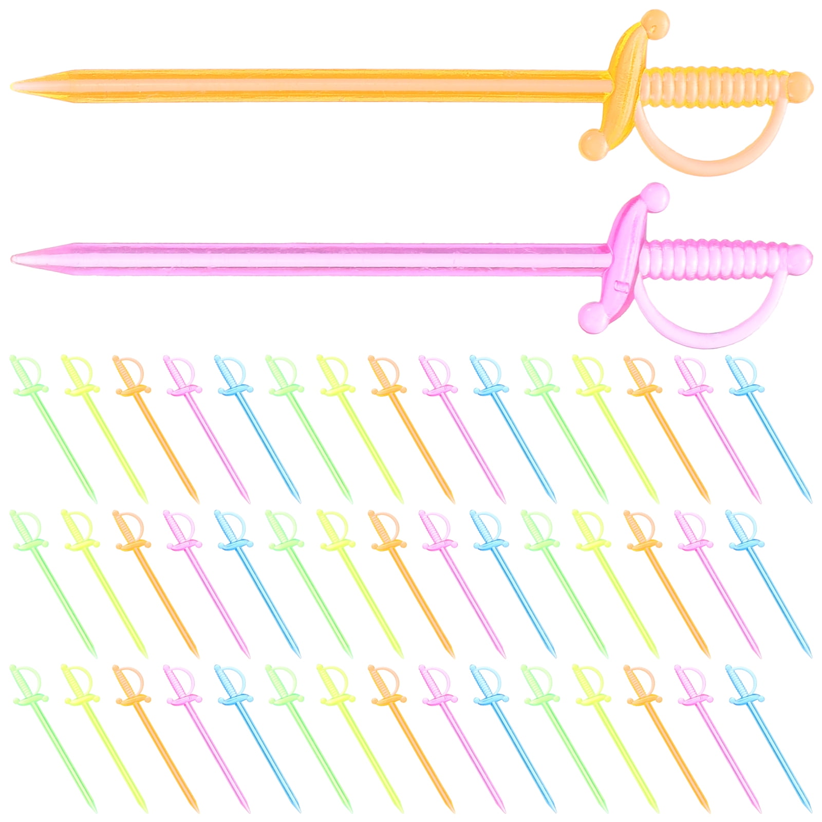 Leifggao 200pcs Plastic Cocktail Sword Picks Party Fruit Picks Sword Shaped Appetizer Picks ...