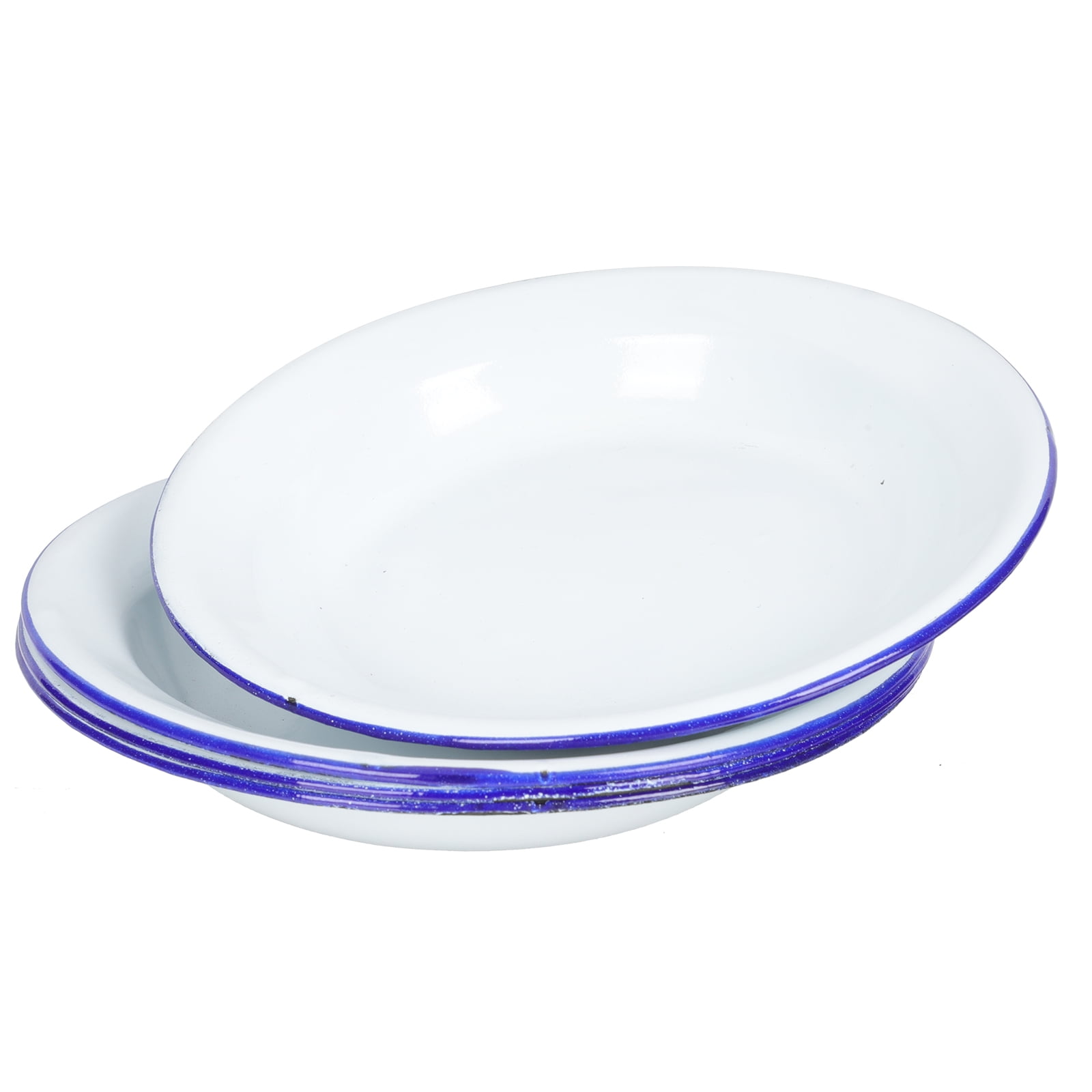 Leifggao 4Pcs Enamel Plates Decorative Enamel Food Dishes Retro Style ...