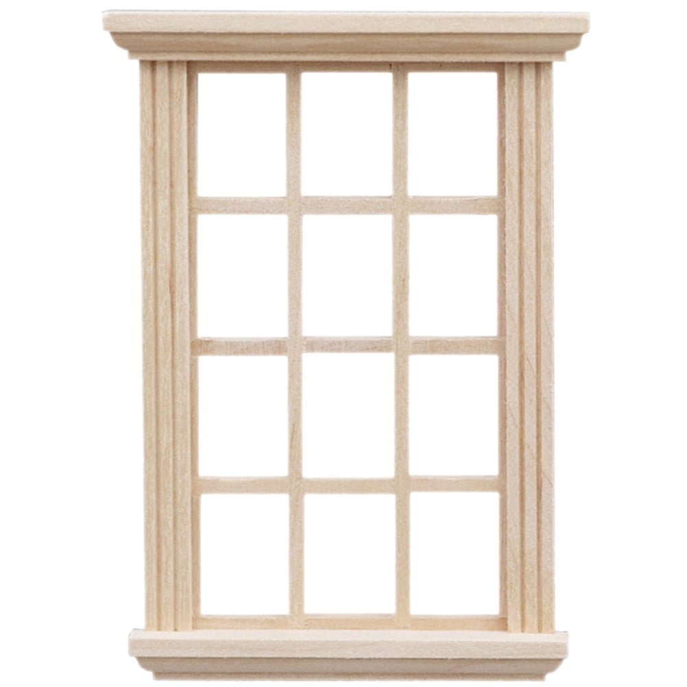 Leifggao Doll House Window Prop DIY Mini House Decoration Mini 12-Pane ...