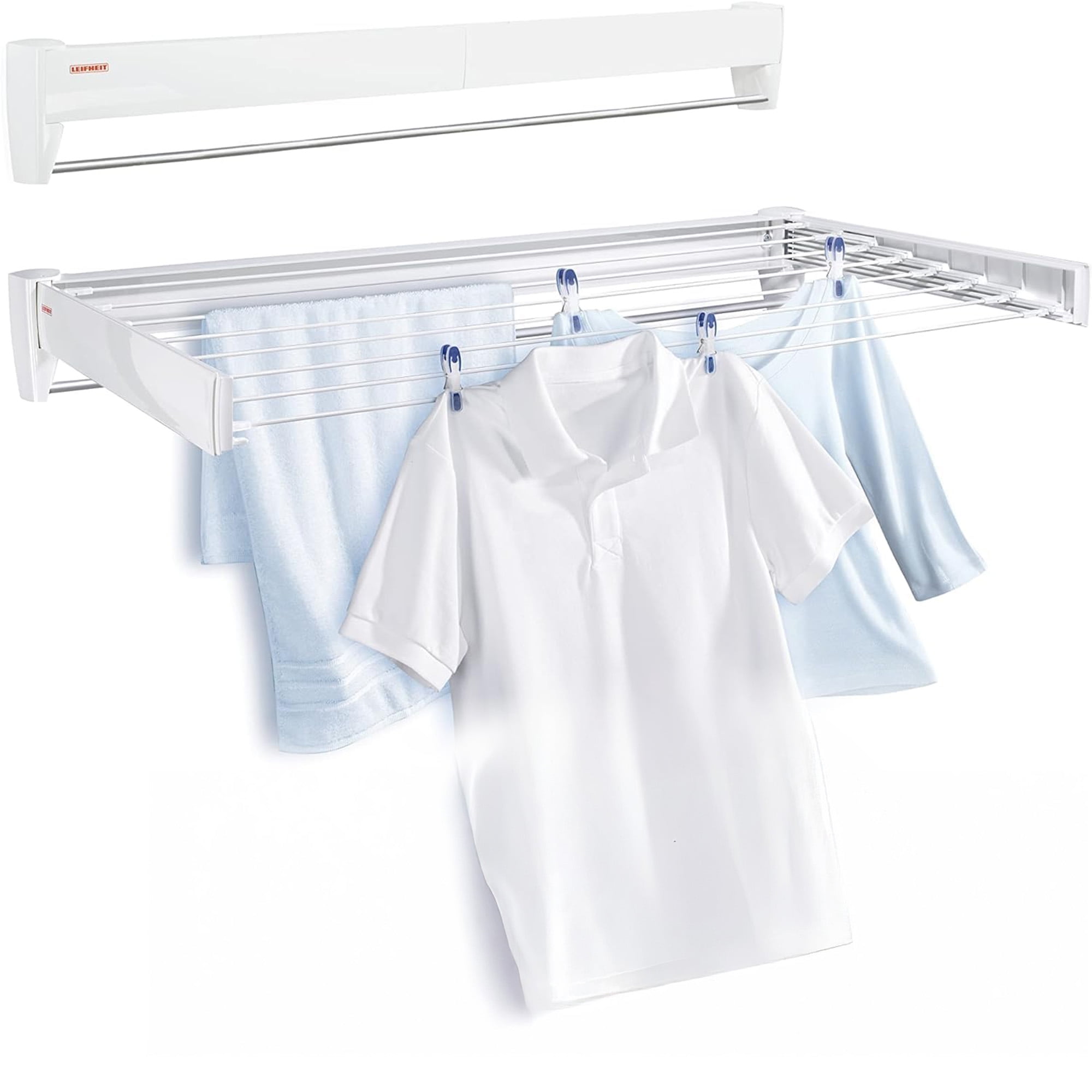 Leifheit Telefix 100 Wall-Mounted Retractable Clothes Drying Rack. 8 ...
