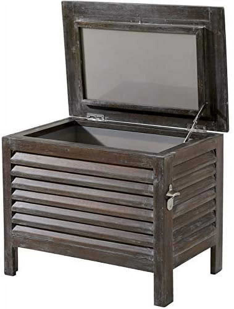 Leigh Country 56 Quart Dark Brown Wooden Patio Cooler Bench - Walmart.com