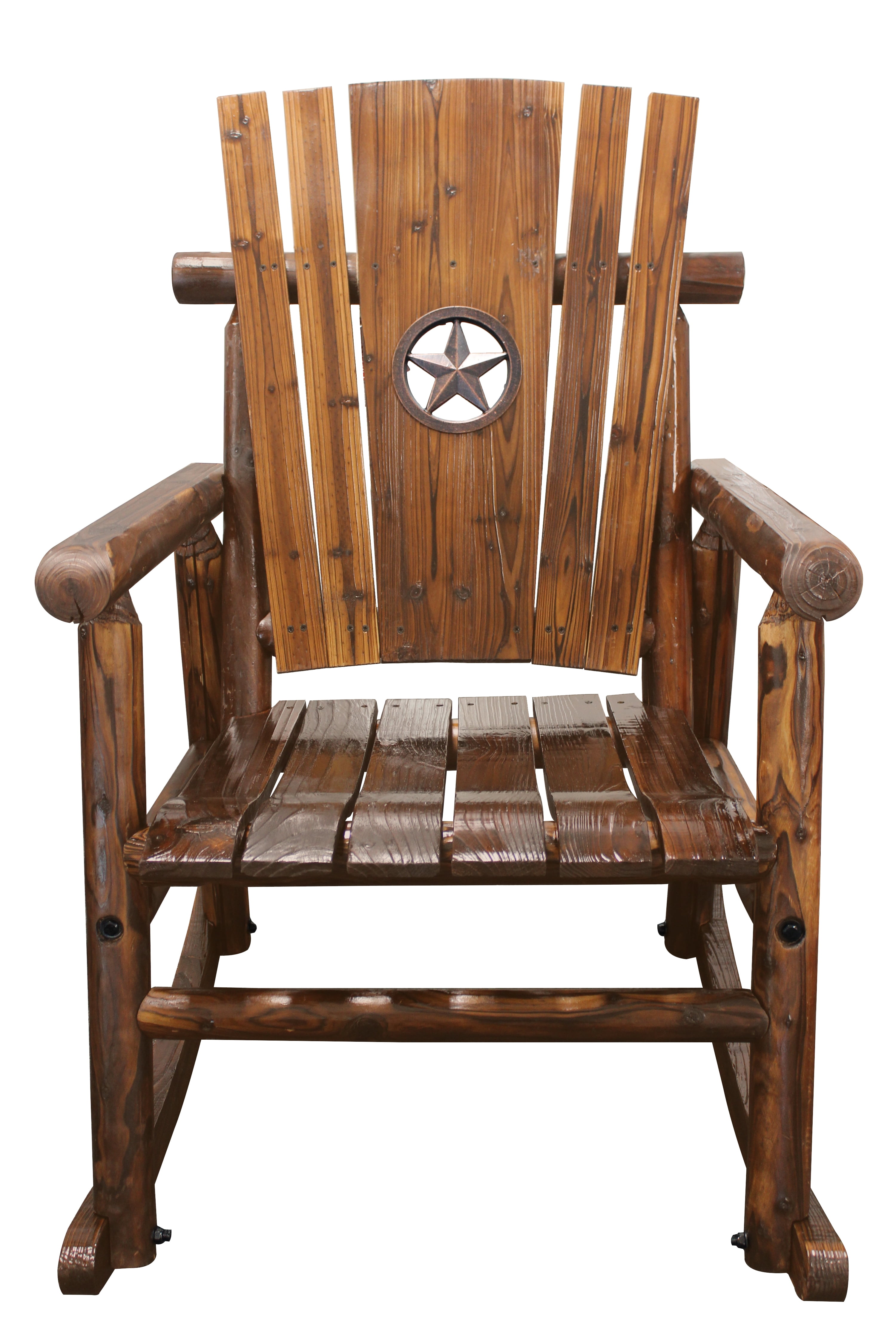Leigh Country Char-Log Series TX 96010 Adult Wood Outdoor Rocking Chair ...