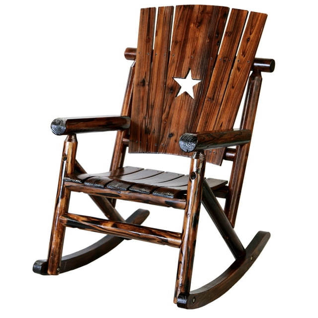 Leigh Country TX 93615 Char-Log Adult Wood Outdoor Rocker with Star ...