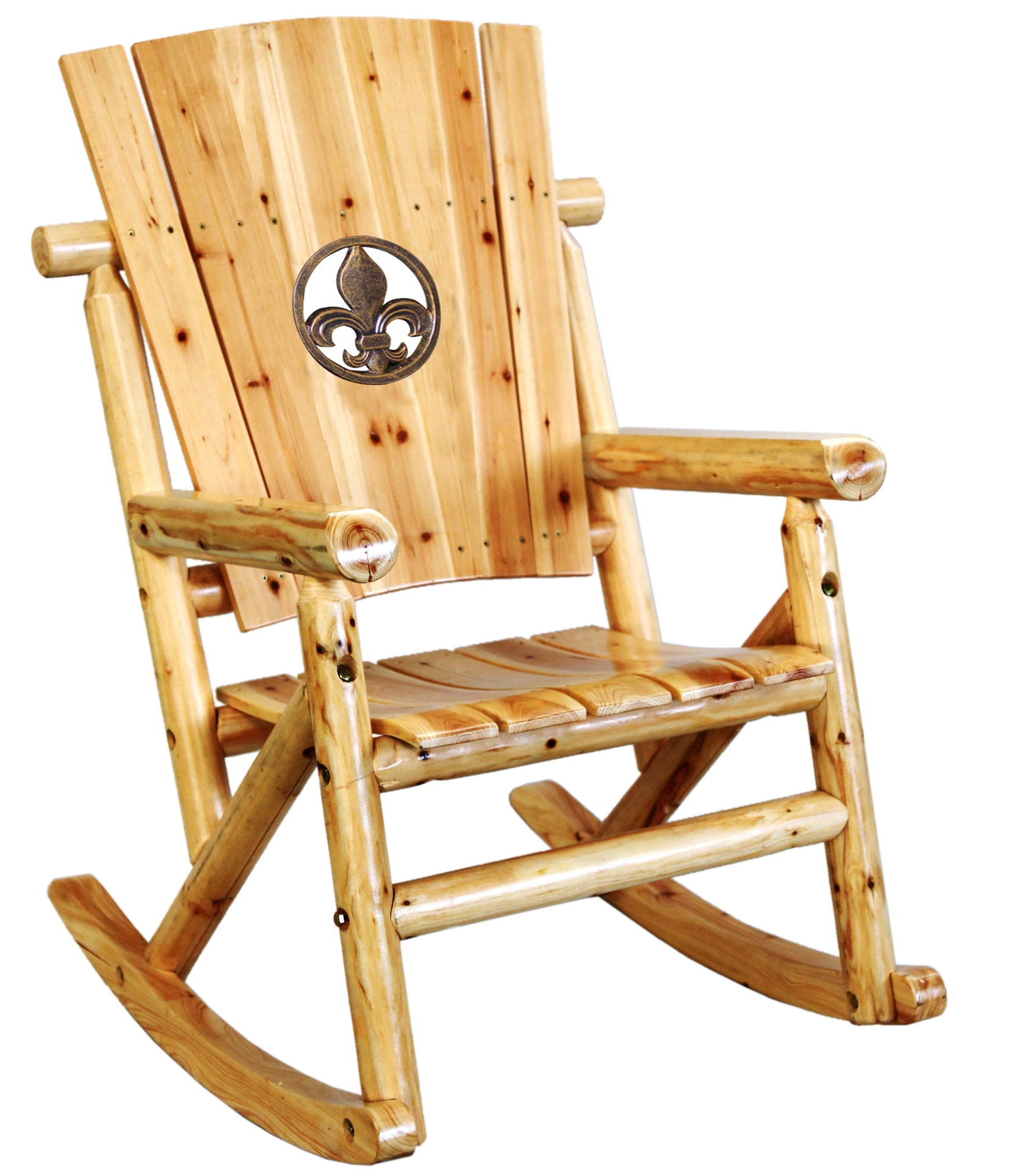 Leigh Country TX 95102 Aspen Adult Outdoor Wood Rocker with Fleur-De ...