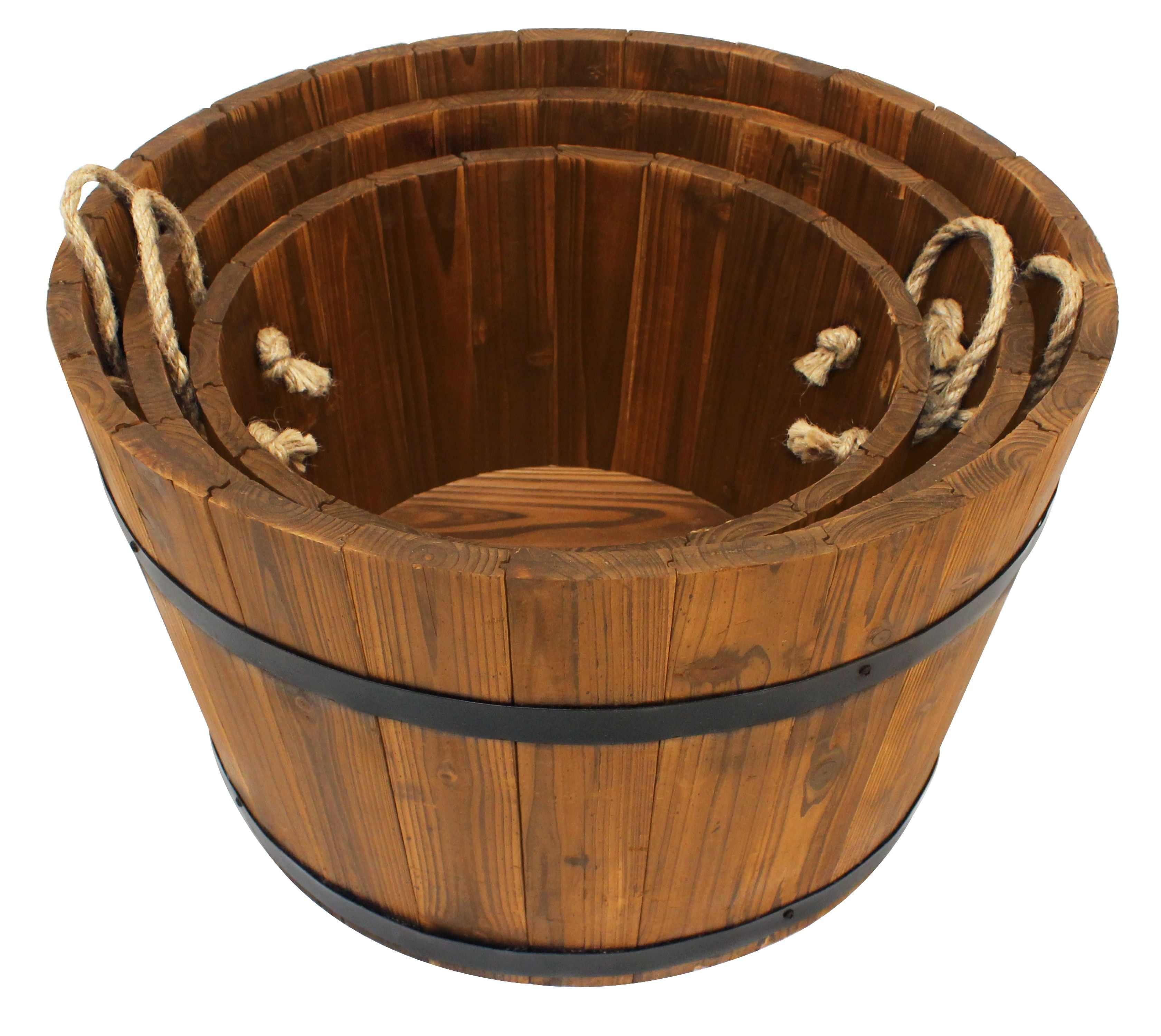 Leigh Country Three Piece Wooden Bucket Planter Set - Walmart.com