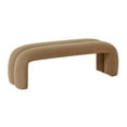 Leigh Taupe Velvet Channeled Bench - Walmart.com