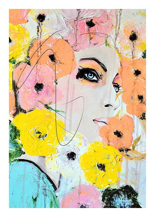 Leigh Viner - Collide Print Wall Art, Modern Wall Decor For Living Room Bedroom, 8x12 UNFRAMED ...