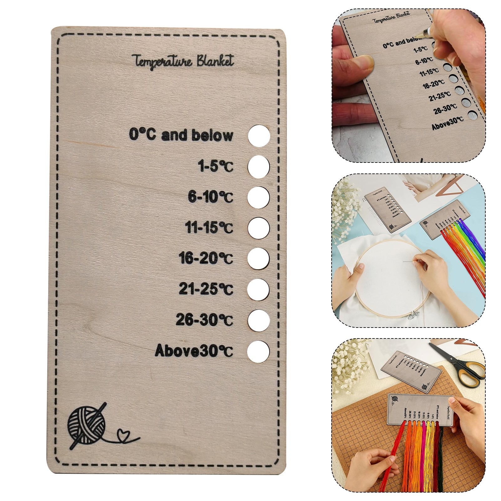 Leiity Temperature Blanket Chart Made Of Wood Material Function ...