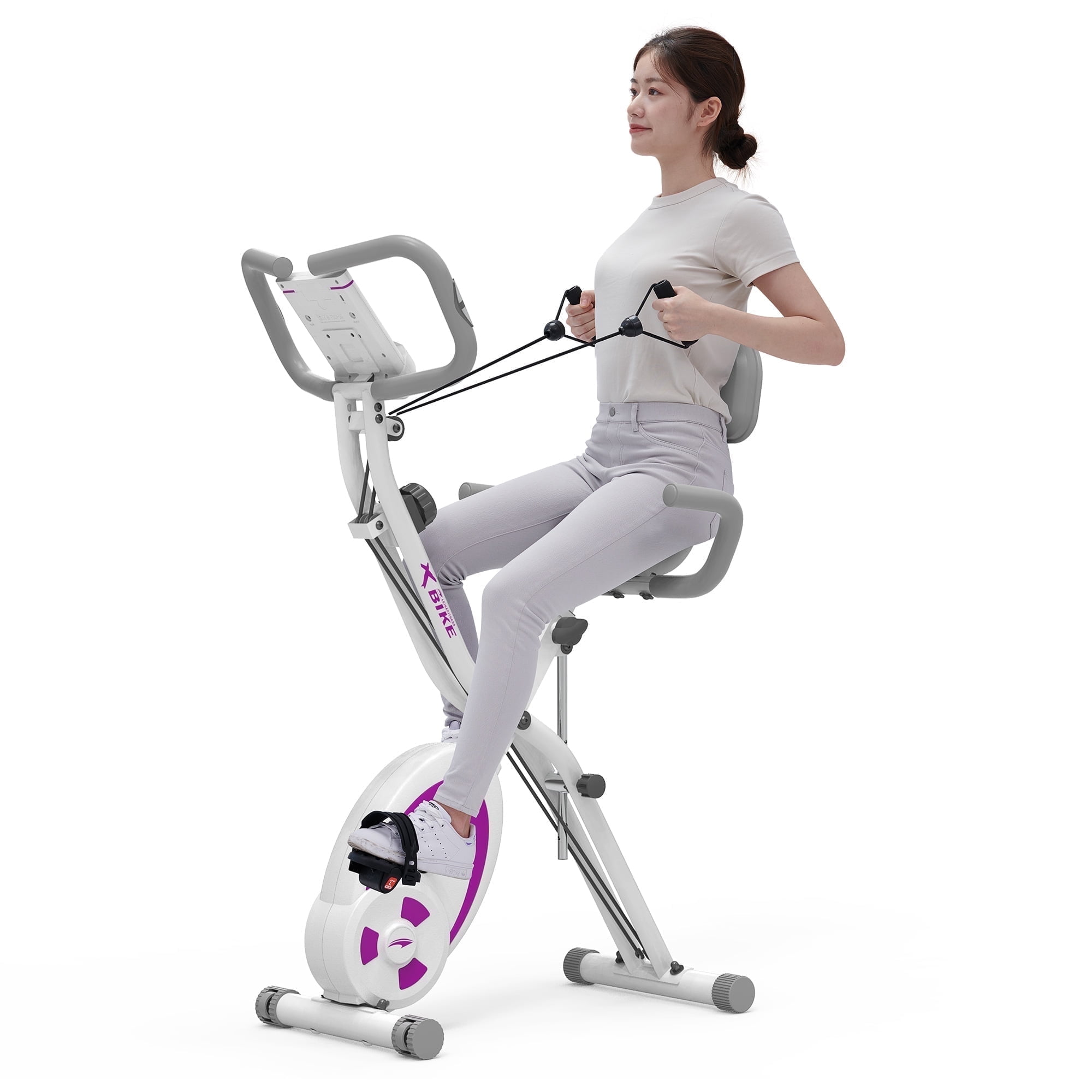 Leikefitness Folding Stationary Recumbent Cycling Exercise Bikes LCD ...