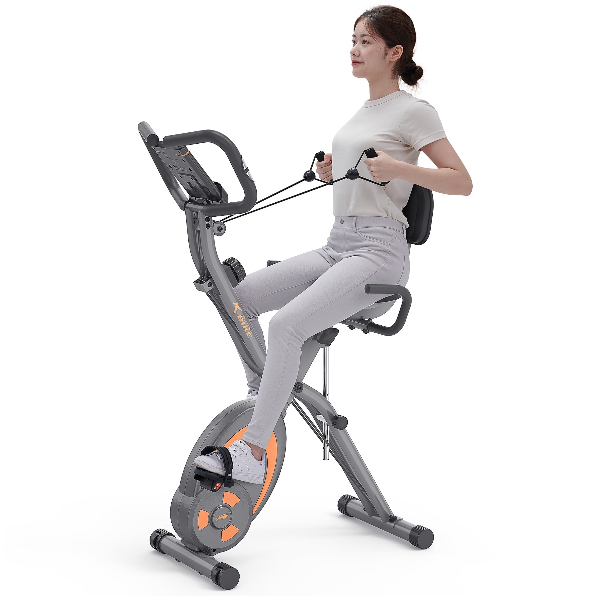 Leikefitness Indoor Exercise Bike, Folding Stationary with LCD Monitor ...