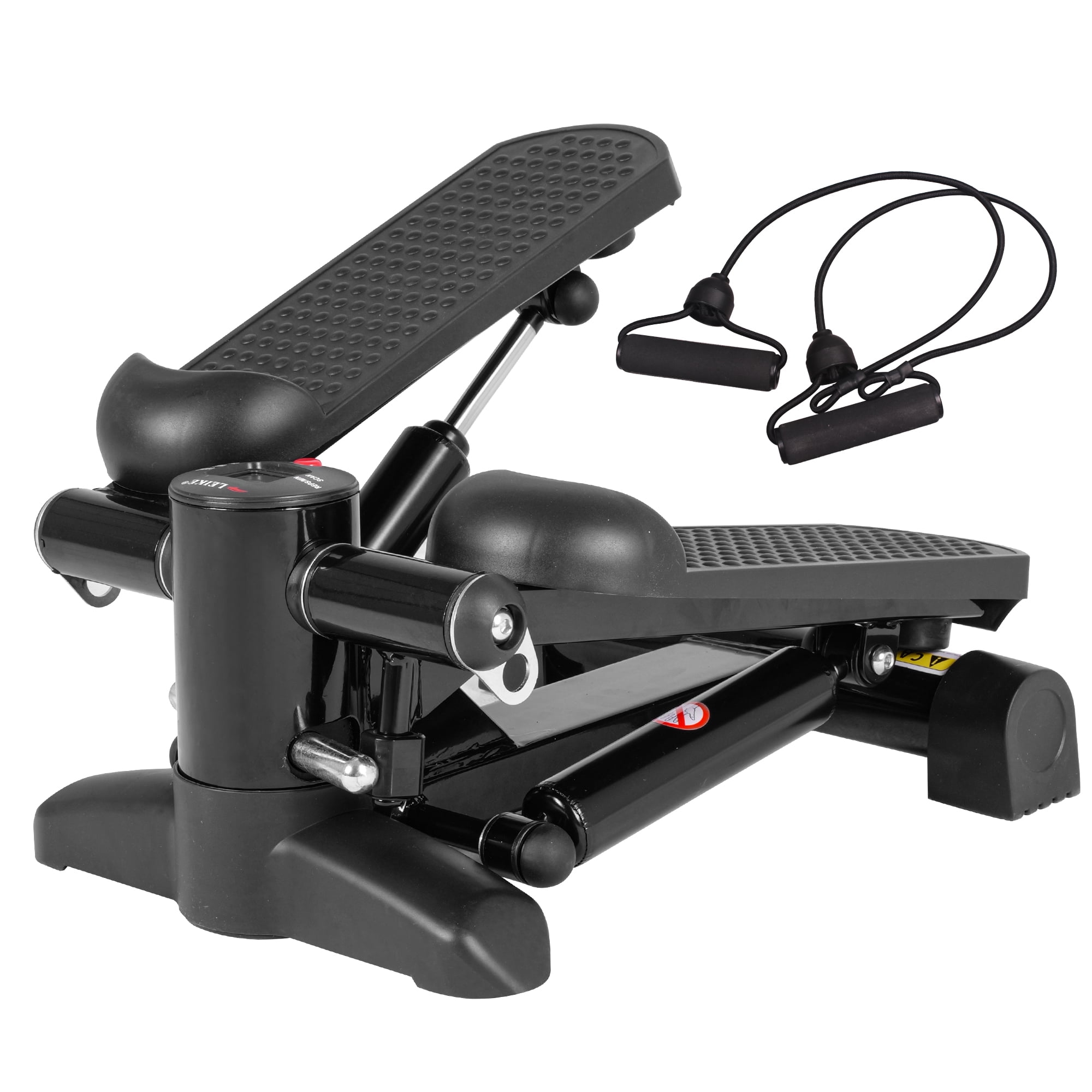 LeikeFitness Mini Stair Stepper for Exercise with Digital Monitor & Resistance Band Home Workout ...