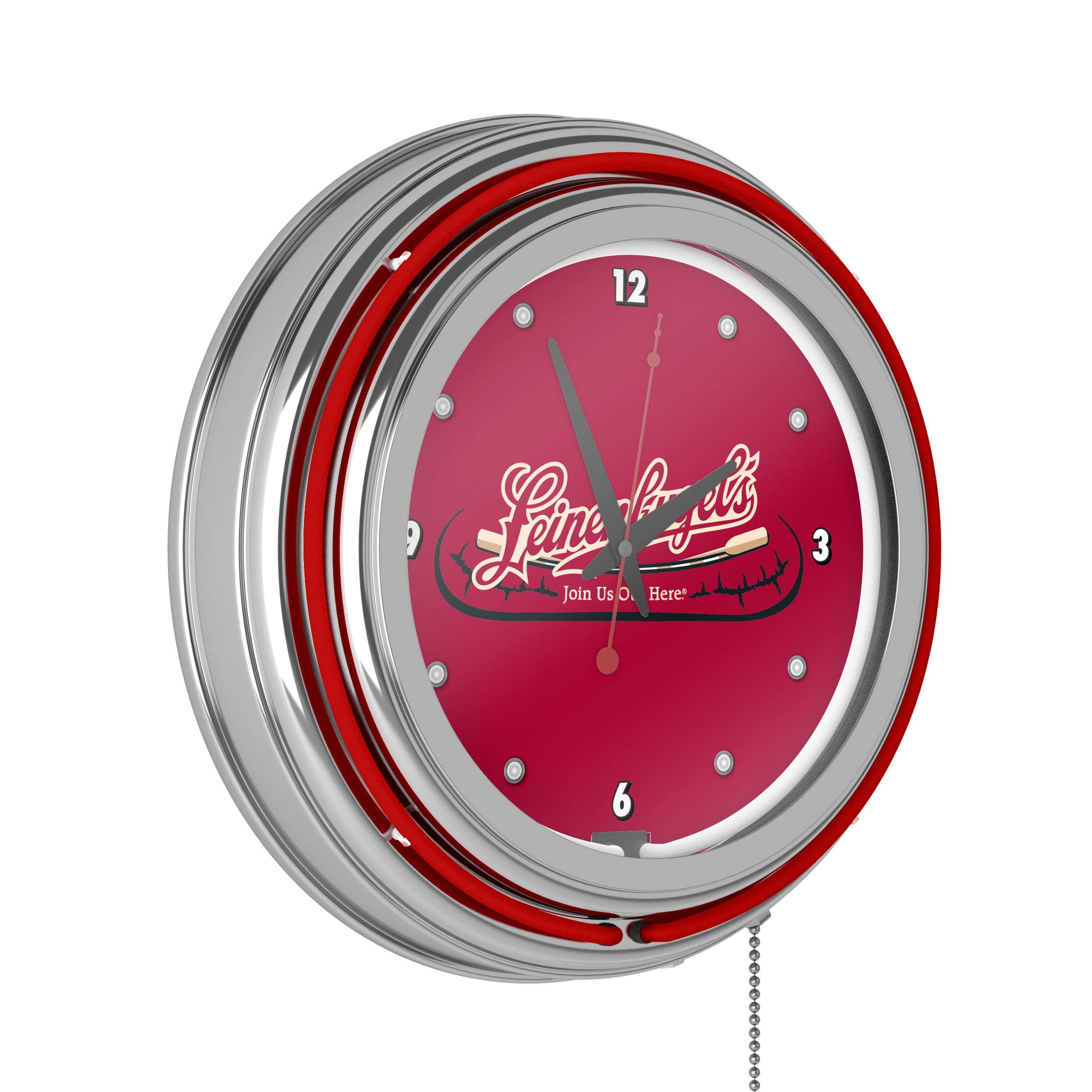 Leinenkugel's 14 Inch Chrome Double Ring Neon Clock - Walmart.com