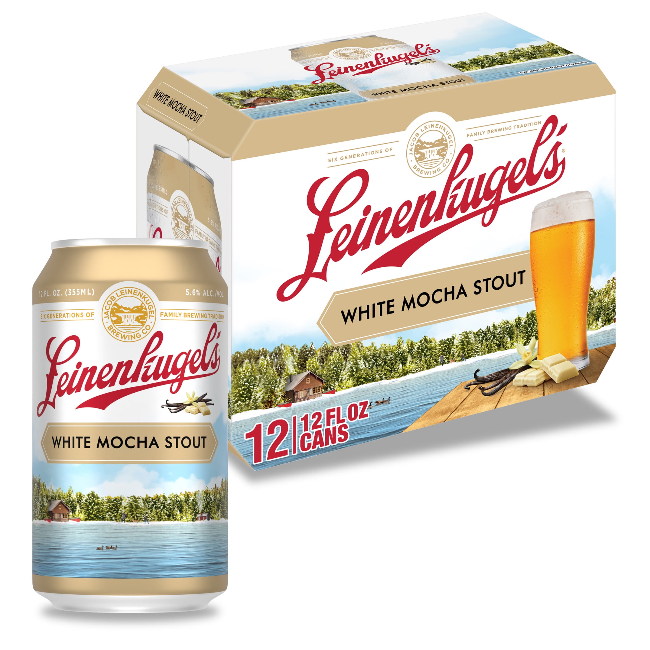 Leinenkugel's White Mocha Stout Craft Beer, 12 Pack, 12 fl oz Aluminum ...