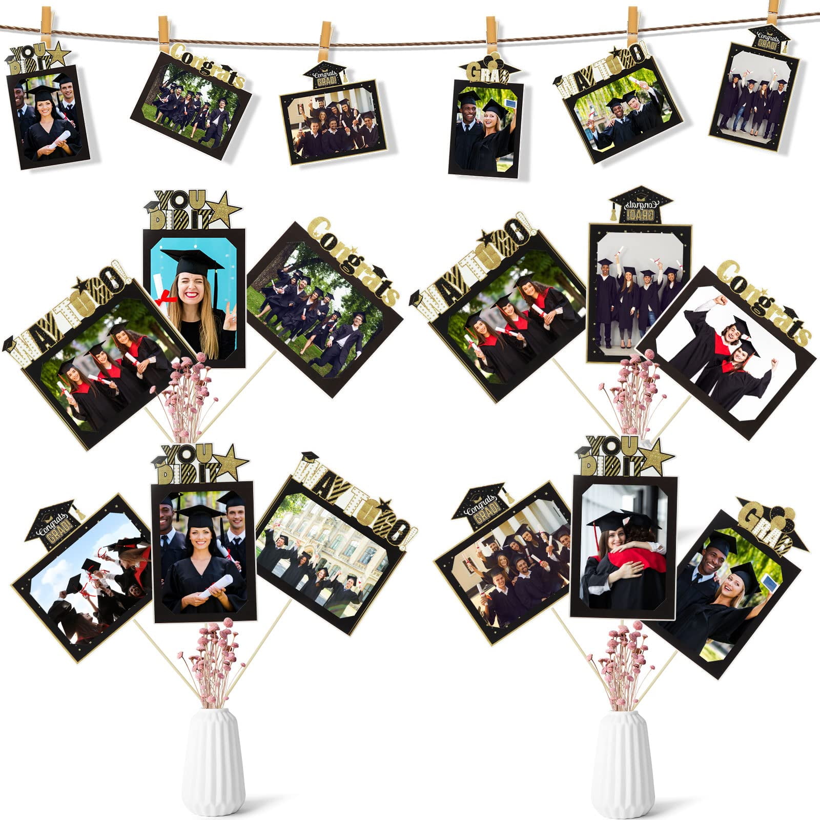 Leinuosen 24 Pieces 2025 Graduation Party BSL1 Picture Centerpiece ...