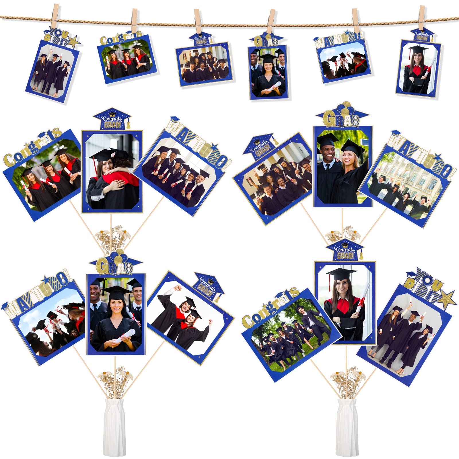 Leinuosen 24 Pieces AJH3 2025 Graduation Party Picture Centerpiece ...
