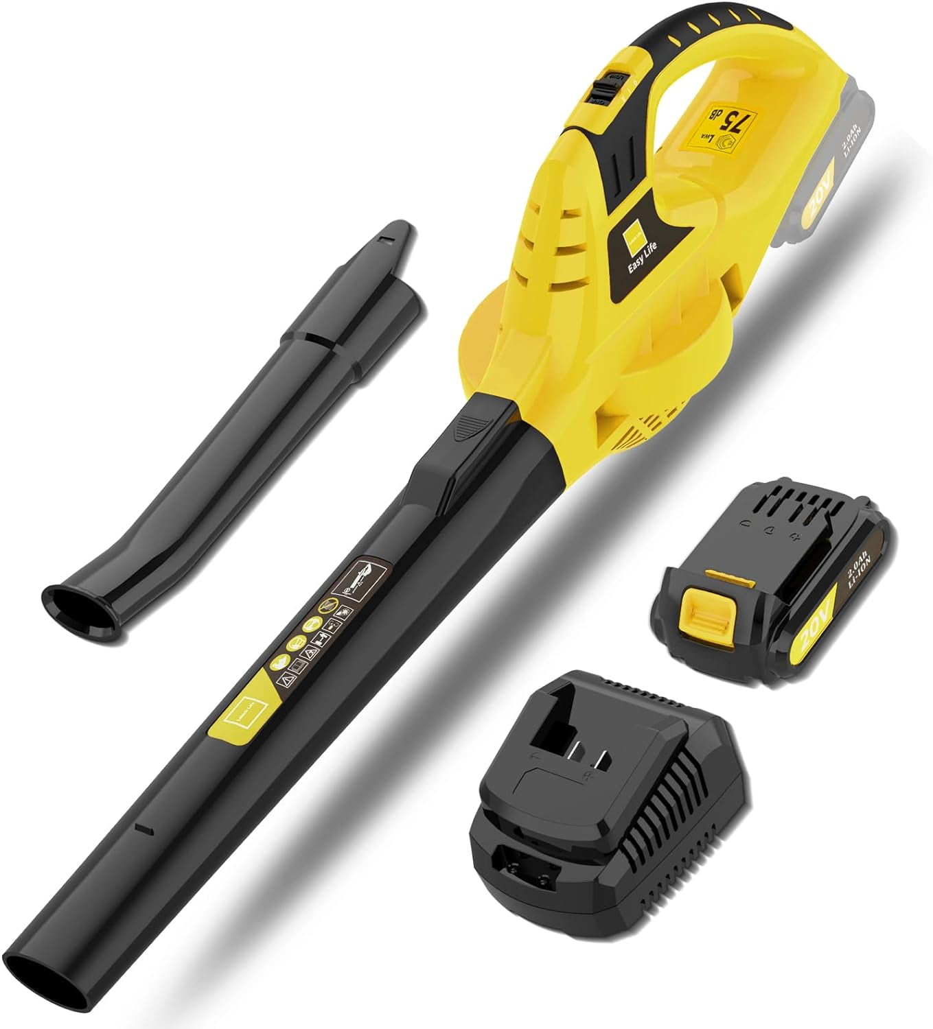 Leisch-Life Leaf Blower Cordless,21V Handheld Electric Leaf Blower with ...