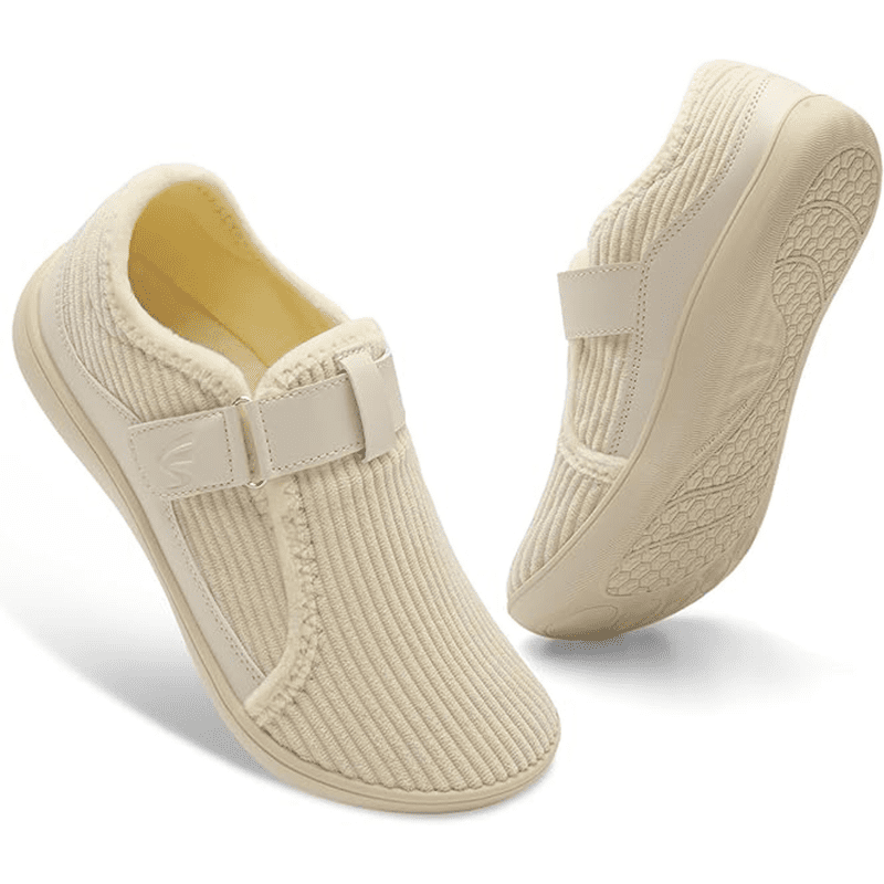 Leisfit Wide Womens House Shoes Adjustable Cozy Walking Shoe Swollen ...