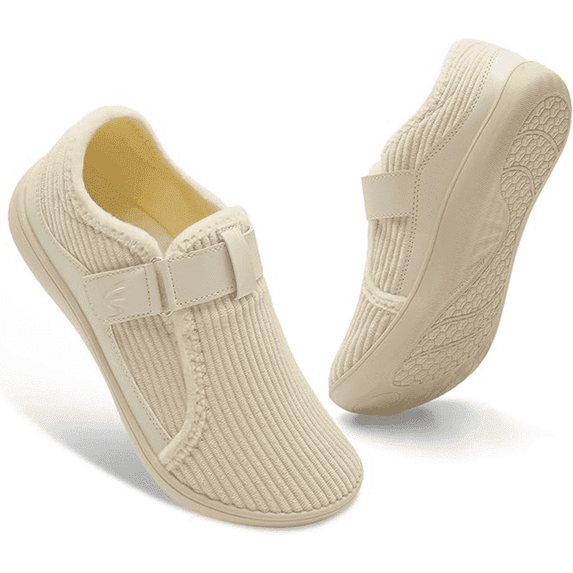 Leisfit Womens Wide Diabetic House Shoes Adjustable Walking Shoe ...