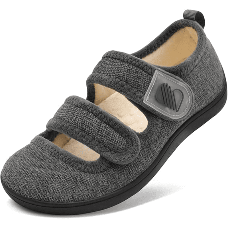 Leisfit Women Slippers Wide House Shoes Adjustable Diabetic Shoes ...