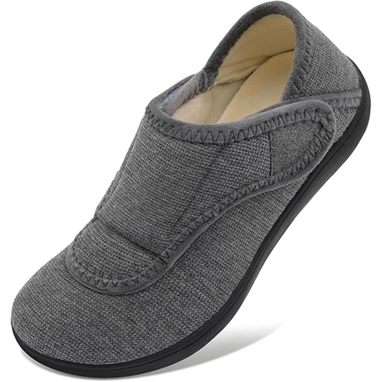 Leisfit Womens Slippers Comfy Wide Diabetic Slippers Adjustable Walking ...