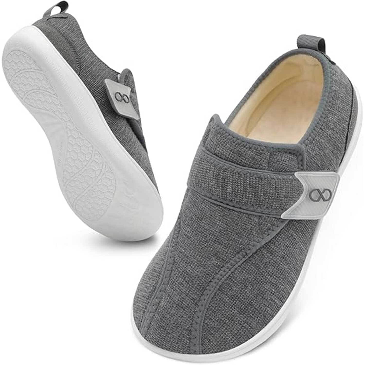 Leisfit Womens Slippers Wide Diabetic Shoes with Adjustable Strap for ...