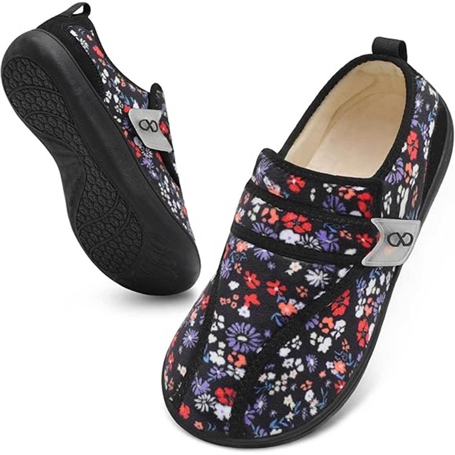 Leisfit Womens Slippers Wide Diabetic Shoes for Women Adjustable ...