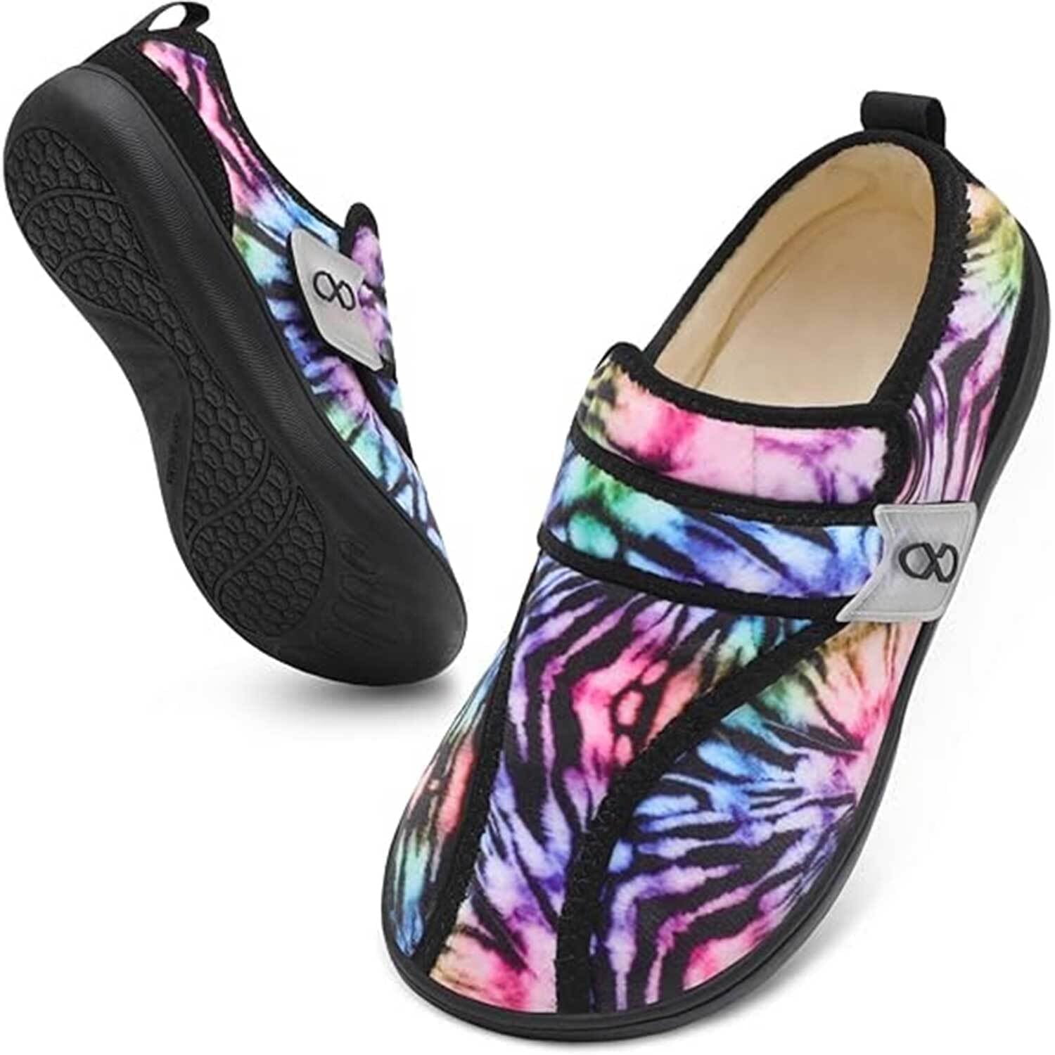 Leisfit Womens Adjustable Walking Shoes Cotton Wide Diabetic Shoes ...